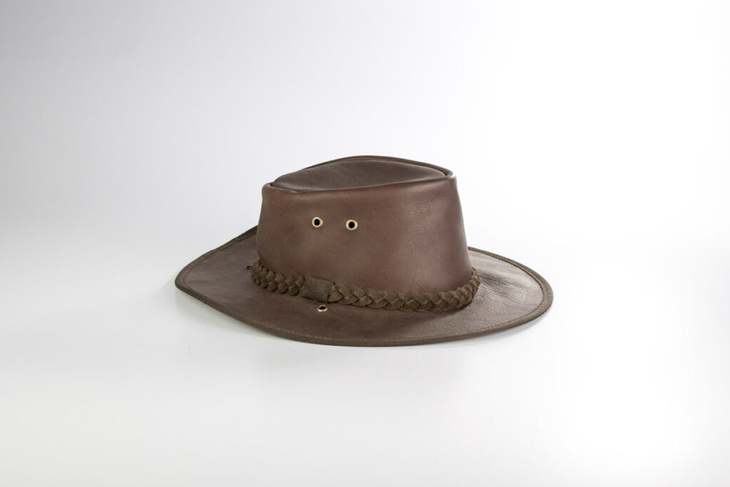 Full Leather Crushable Hat Choc - Tarzan Shoes