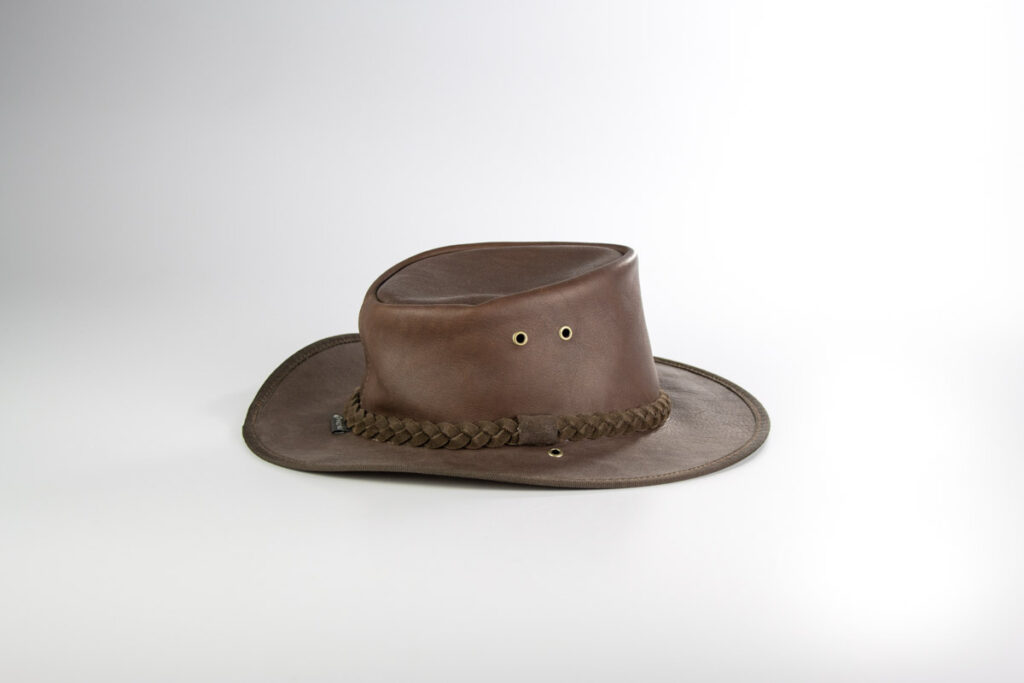Full Leather Crushable Hat Choc - Tarzan Shoes